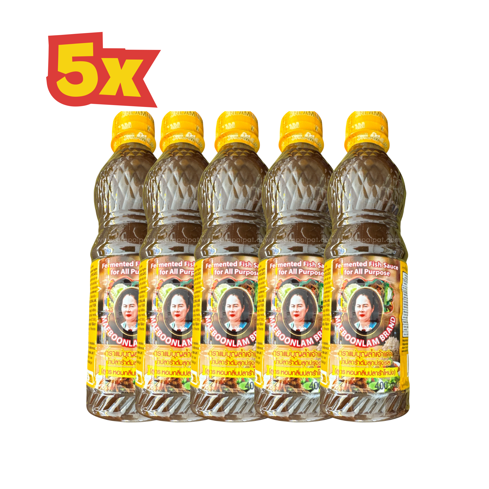 5x MAE BOON LAM Fish Sauce All Purpose 400 ml น้ำ ปลาร้า แม่บุญล้ำ ฝาเ ...